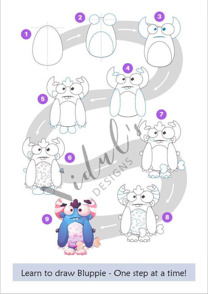 How to Draw Cartoons Guide – Step-by-step Drawing (PDF Pattern - Etsy