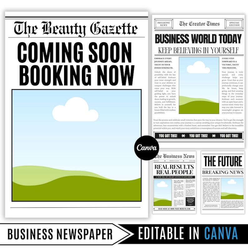 Editable Business Newspaper Template,custom Company Announcement Design ...