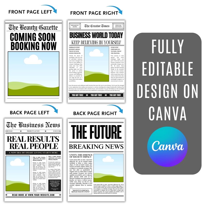 Editable Business Newspaper Template,custom Company Announcement Design ...