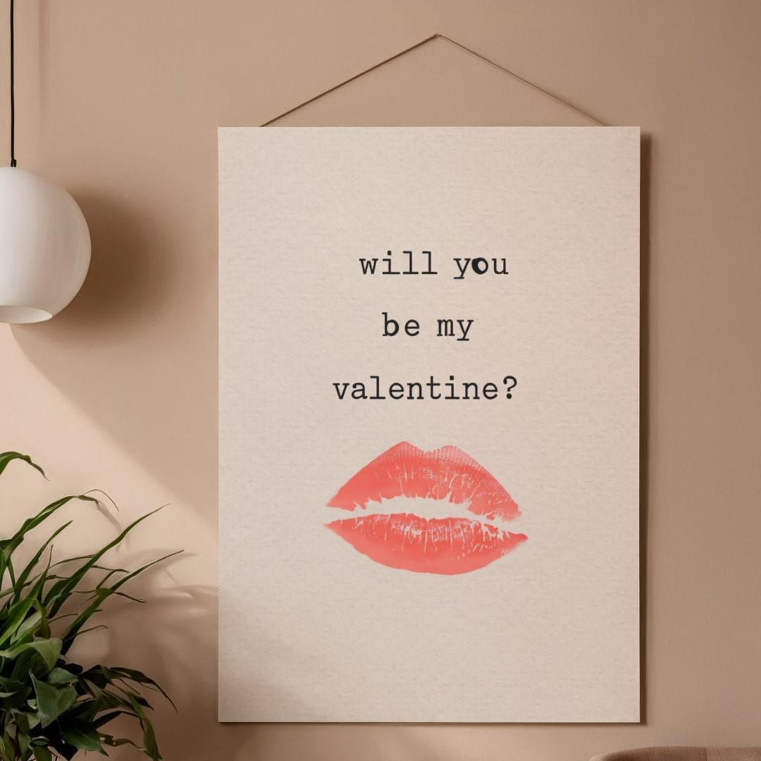 Will You Be My Valentine Poster – Minimal Romantic Wall Art - Etsy