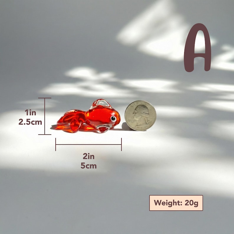 Lampwork Glass Goldfish Figurine, Japandi Style Fish Decor for New Home ...