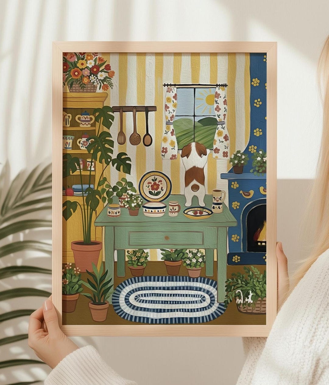 Jack Russell Kitchen Print, Cozy Cottagecore Dog Art - Etsy