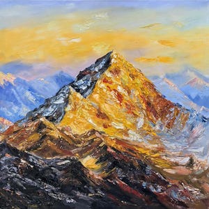 Custom Landscape Oil Painting on Canvas: Hand-painted Mountain Scenery ...