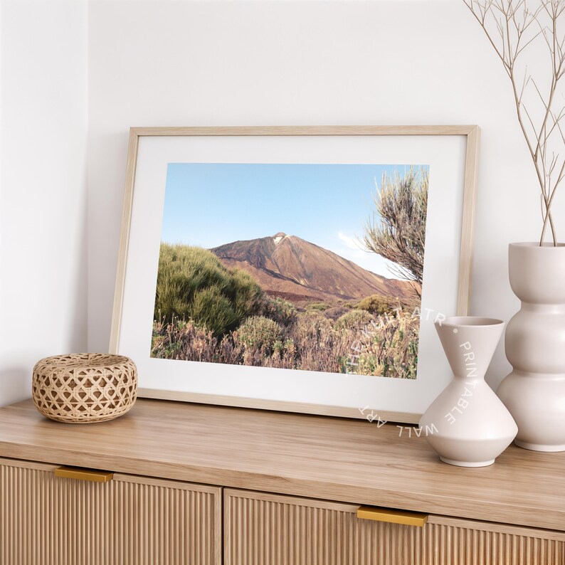 Teide Volcano Wall Art, Tenerife Mountain Landscape Printable, Teide ...