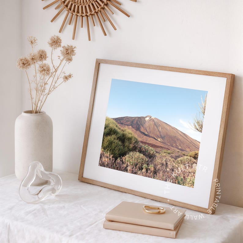 Teide Volcano Wall Art, Tenerife Mountain Landscape Printable, Teide ...