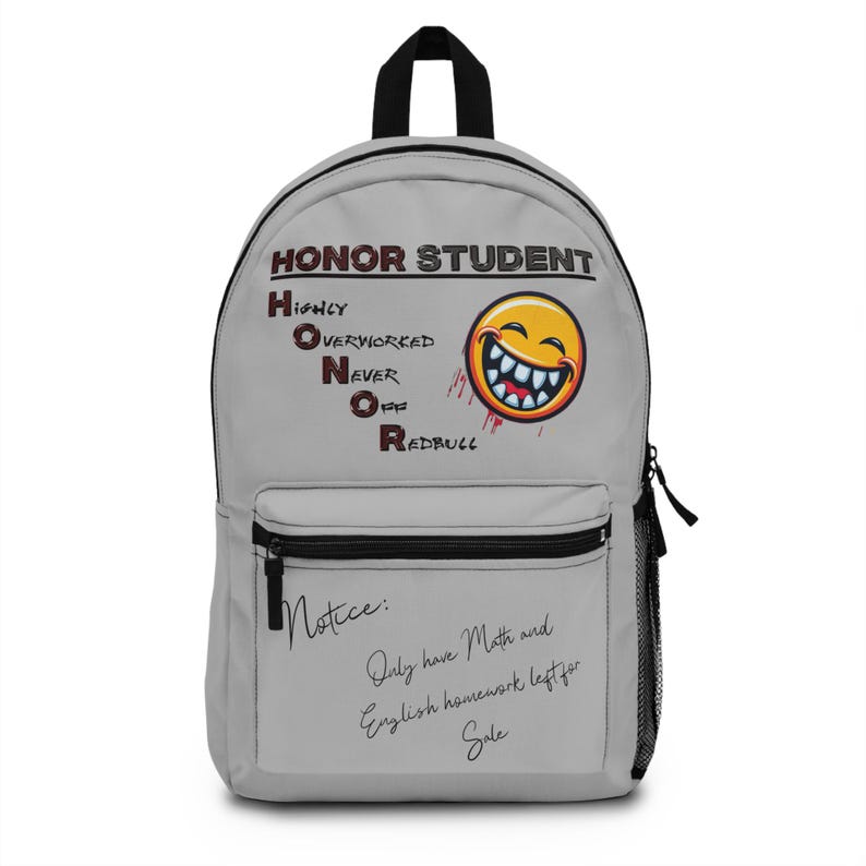 Honor Student Funny Emoji Notebook Doodle Backpack | School Bookbag - Etsy