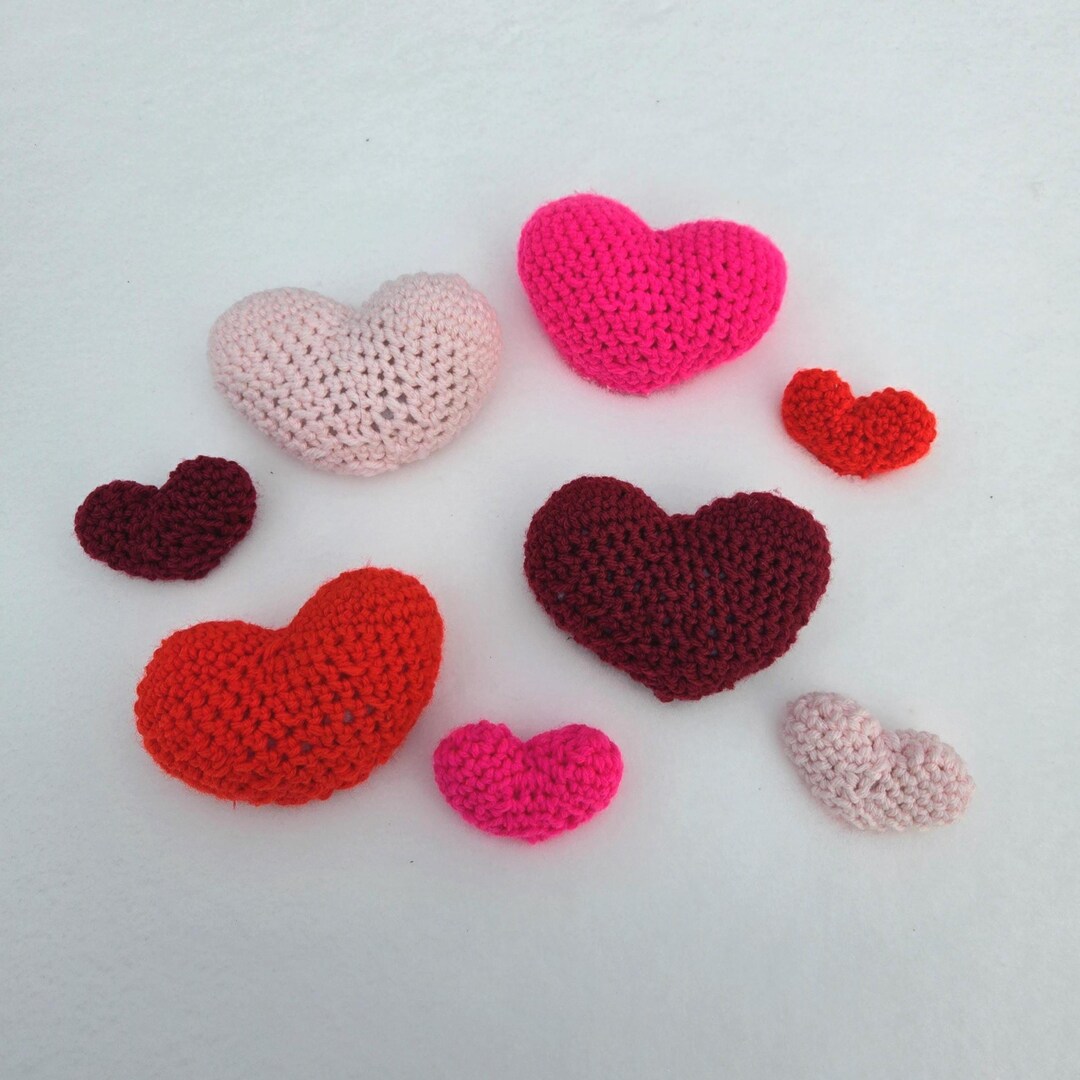 Handmade Crochet Stuffed Heart Set (2 Hearts) – Plush Heart Decor ...