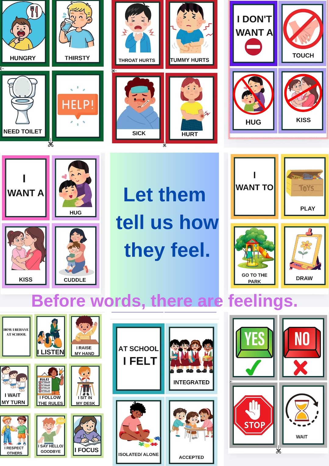 Printable PECS Communication Cards, Autism, Speech Therapy (digital ...