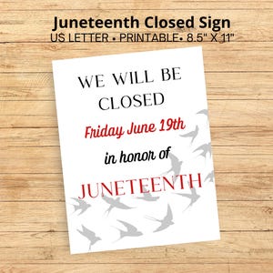 Closed for Juneteenth Sign - Etsy