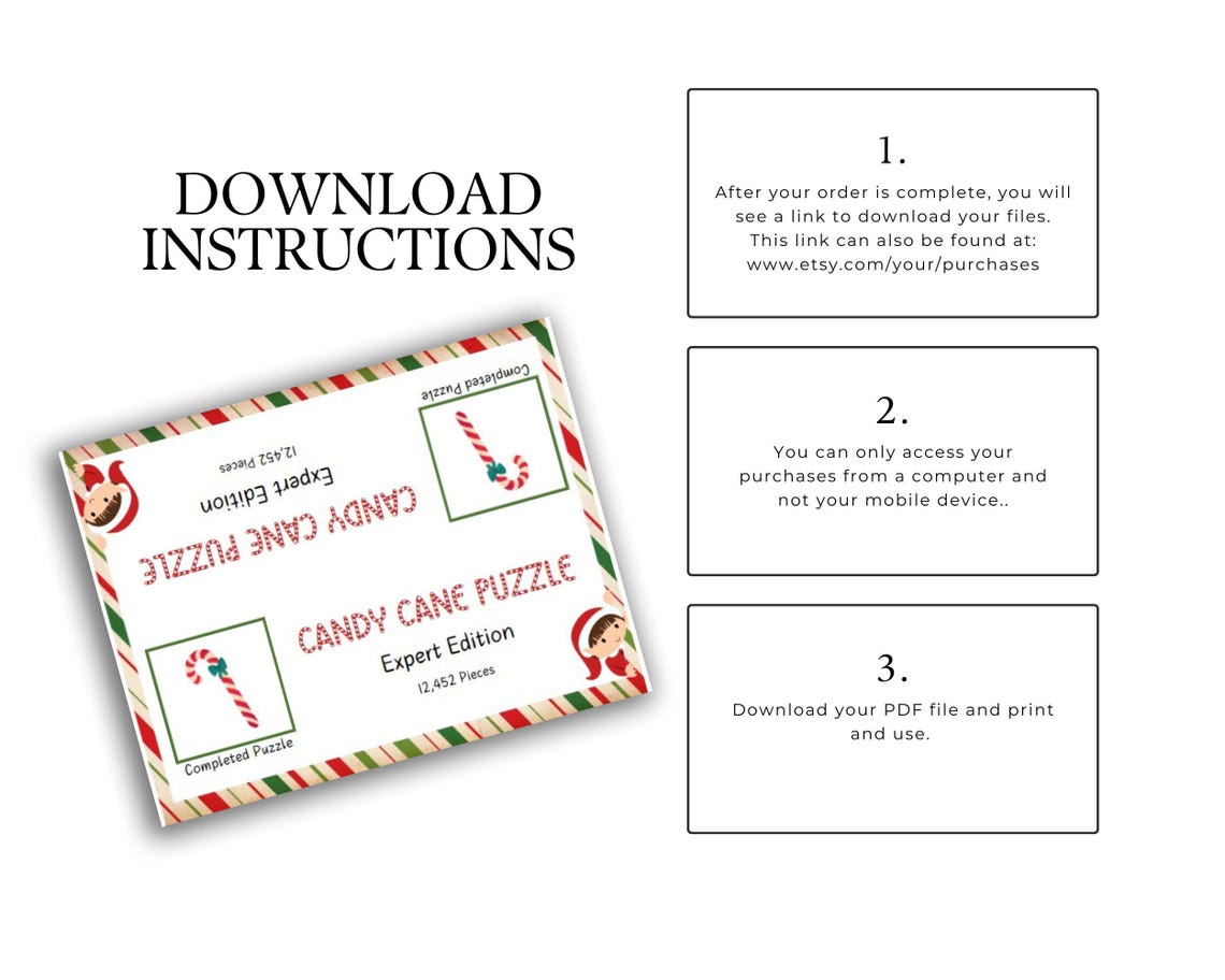 Candy Cane Puzzle Bag Toppers, Candy Cane Puzzle Treat Toppers, Candy ...