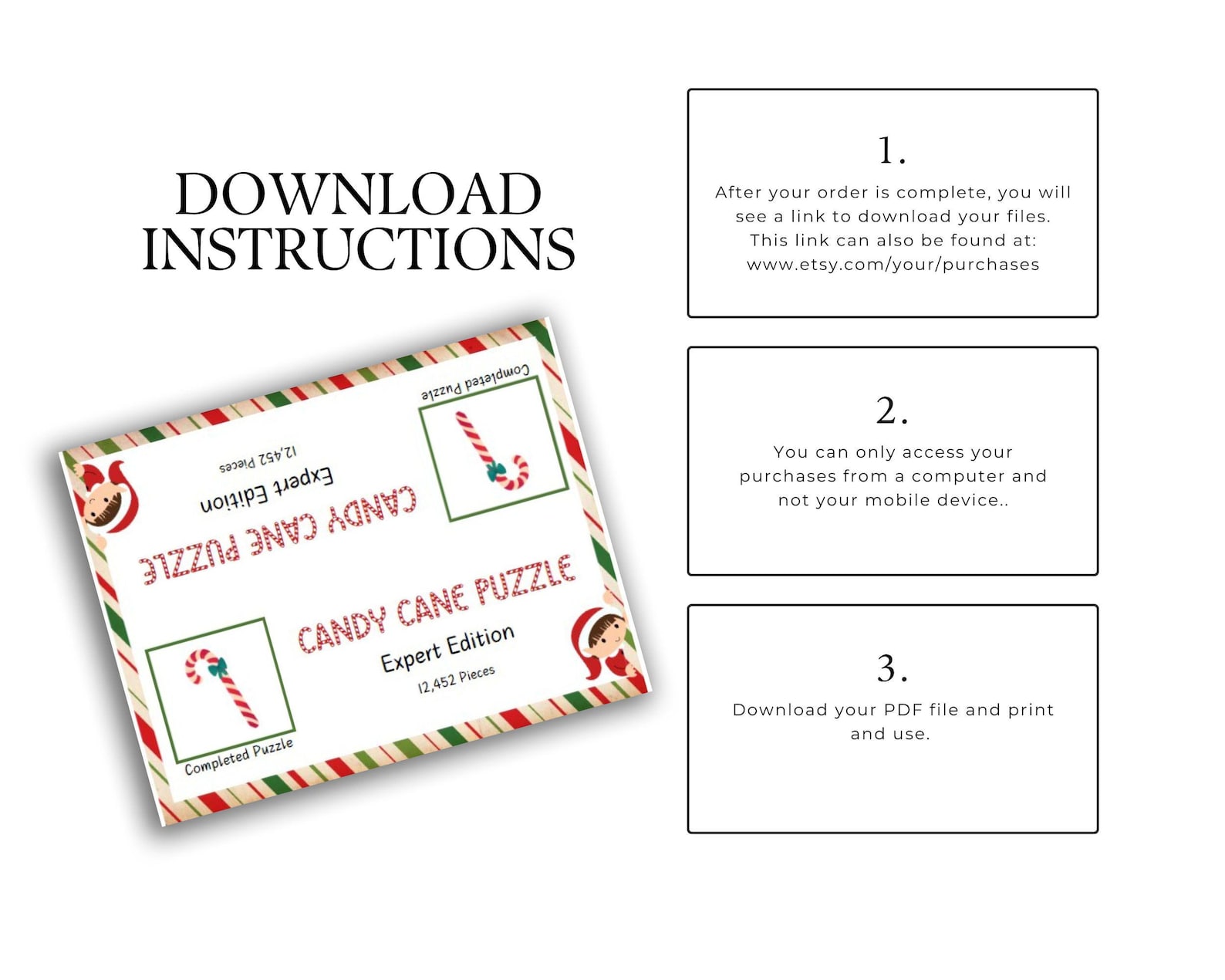 Candy Cane Puzzle Bag Toppers, Candy Cane Puzzle Treat Toppers, Candy ...