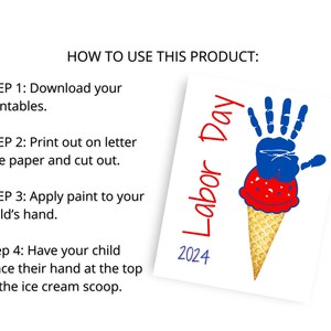 Labor Day Handprint Art, Labor Day Activity, Handprint Art, Handprint ...