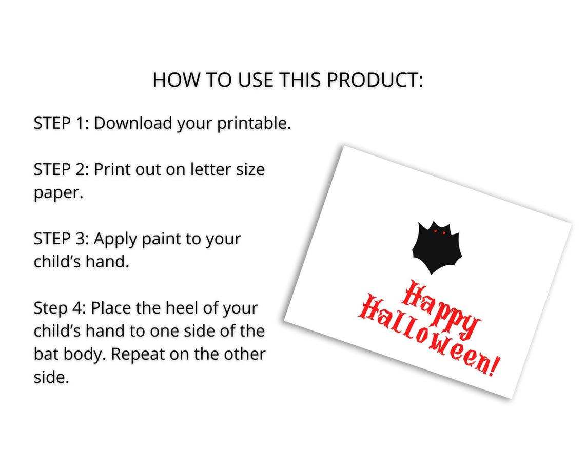 Halloween Handprint Bat Craft, Halloween Activity, Handprint Art ...
