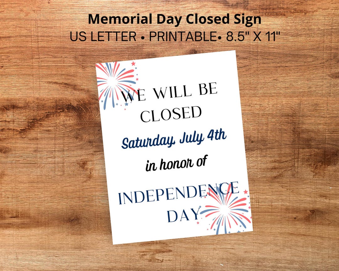 Fourth of July Printable Closed Sign 2026, 4th of July Printable Closed ...