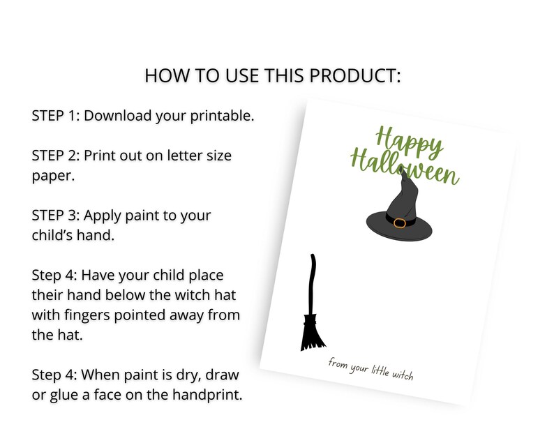 Halloween Witch Handprint Craft, Halloween Activity, Handprint Art ...