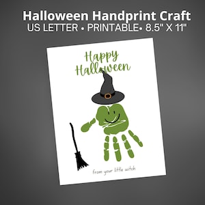 Halloween Witch Handprint Craft, Halloween Activity, Handprint Art ...