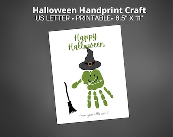 Halloween Witch Handprint Craft, Halloween Activity, Handprint Art ...