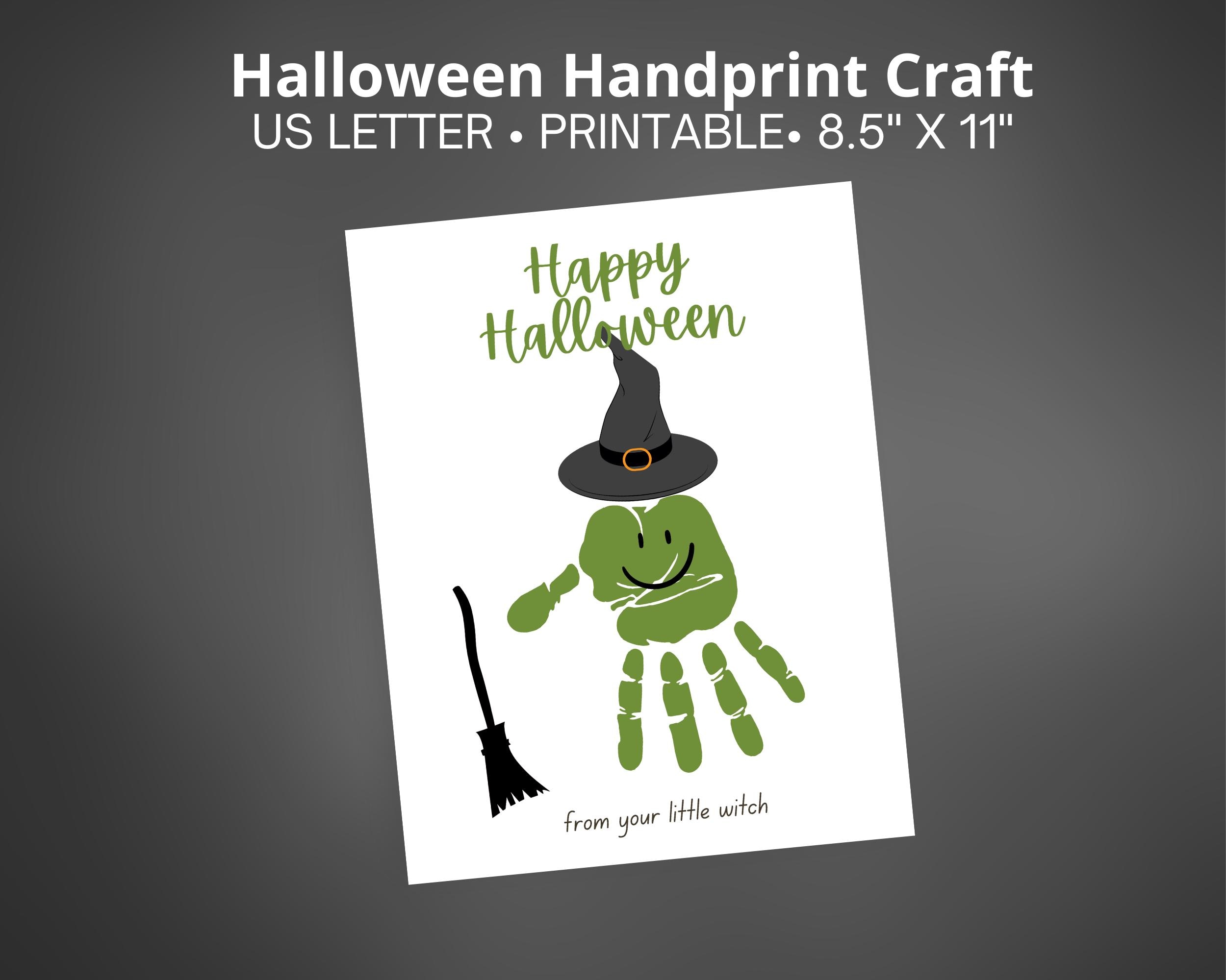 Halloween Witch Handprint Craft, Halloween Activity, Handprint Art ...