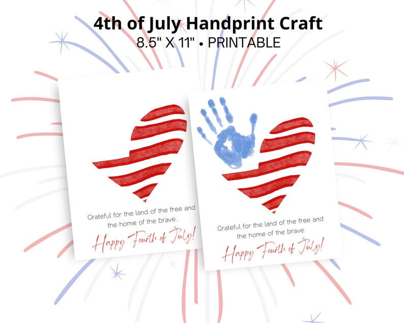 Fourth of July Handprint Art, 4th of July Activity, Handprint Craft ...