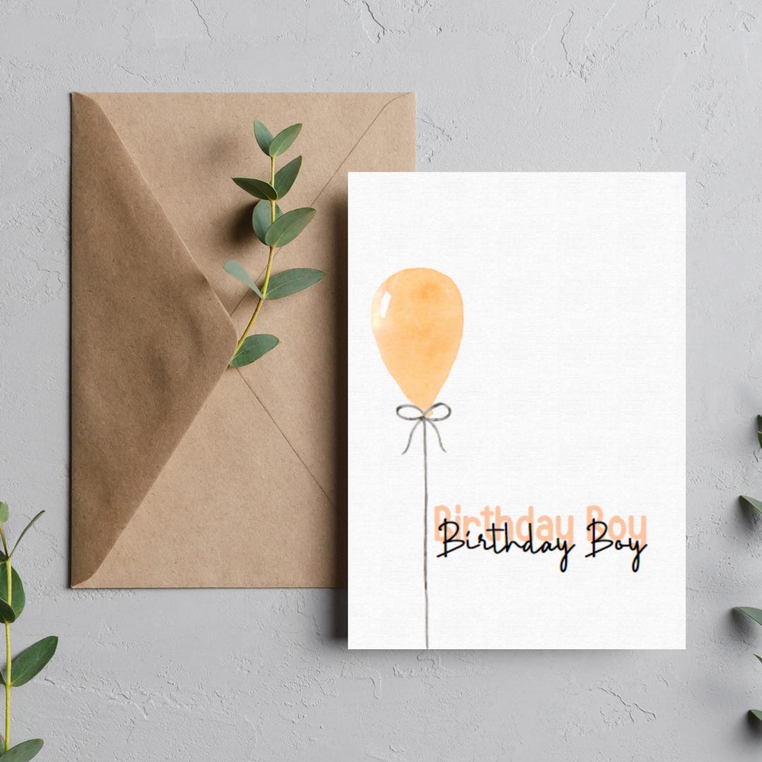 Printable Birthday Card, Birthday Boy Birthday Card, Birthday Boy Card ...