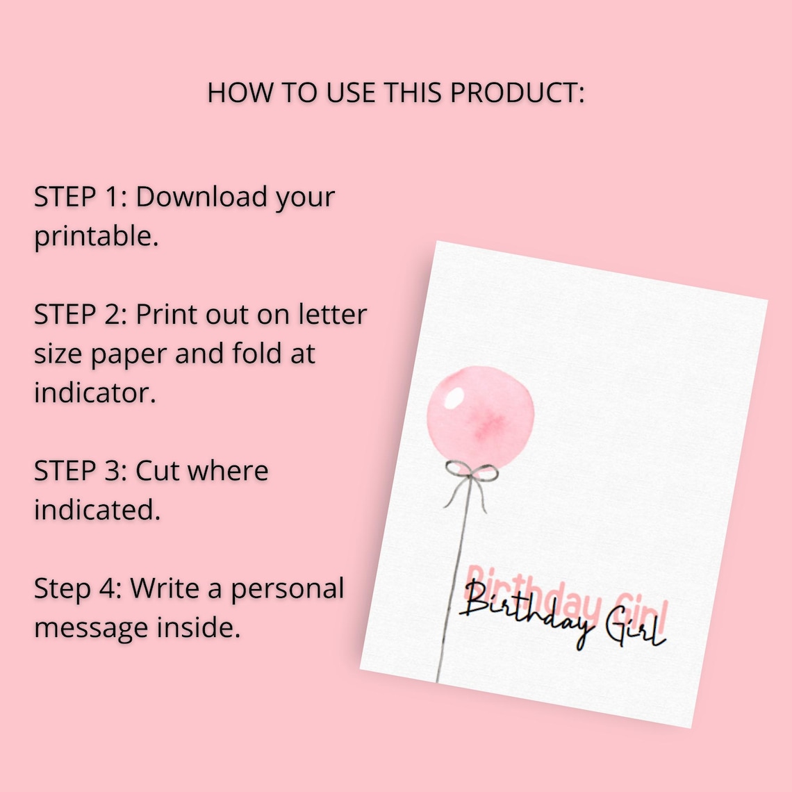 Printable Birthday Card, Birthday Girl Birthday Card, Birthday Girl ...