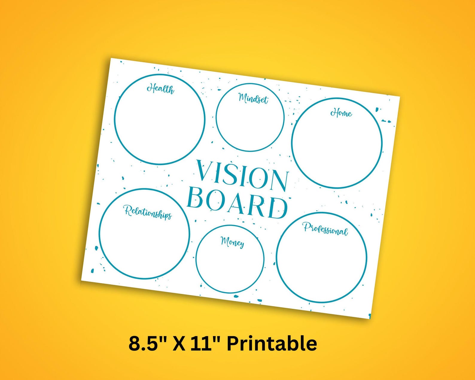Vision Board, Printable Vision Board Template, Goal Setting Chart ...