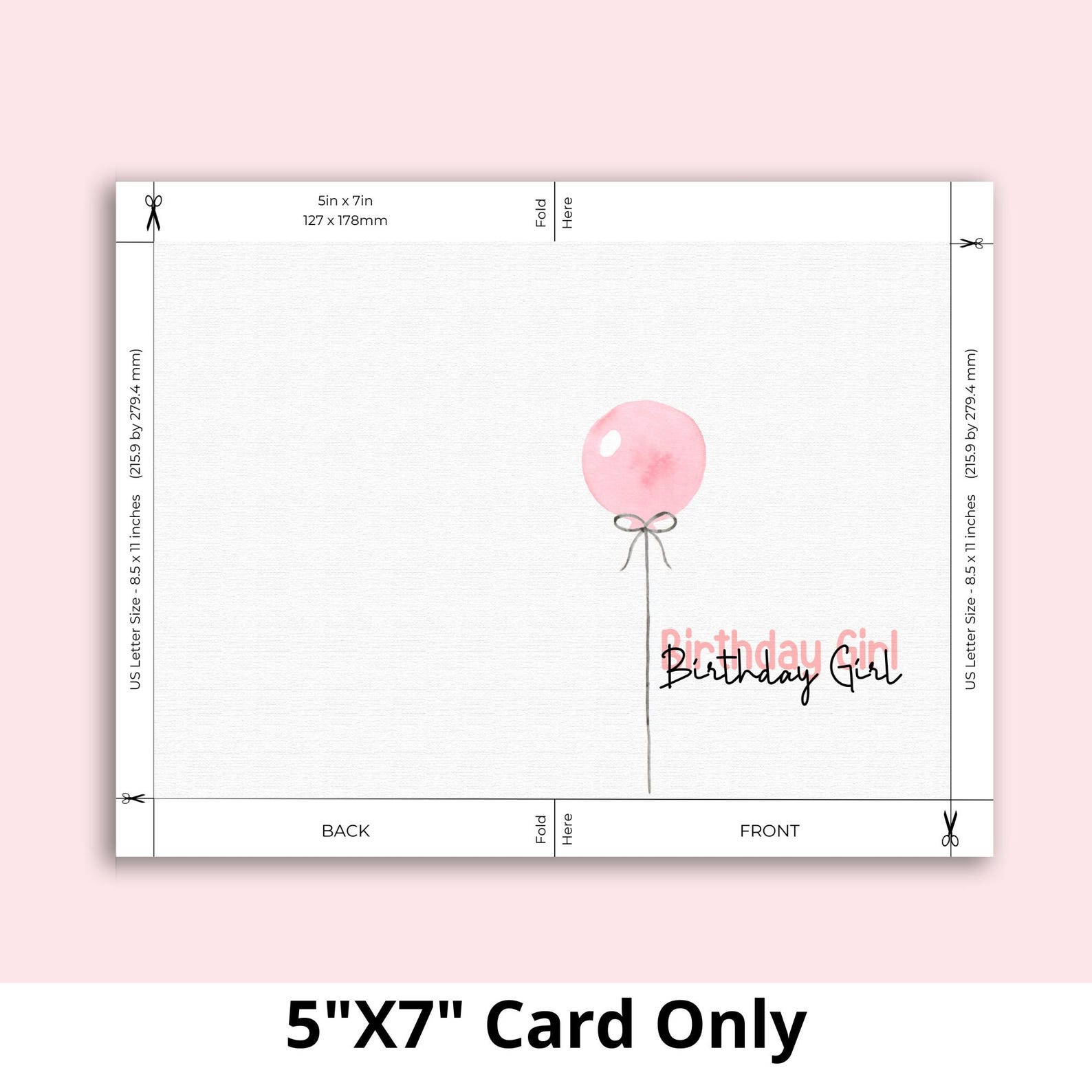 Printable Birthday Card, Birthday Girl Birthday Card, Birthday Girl ...