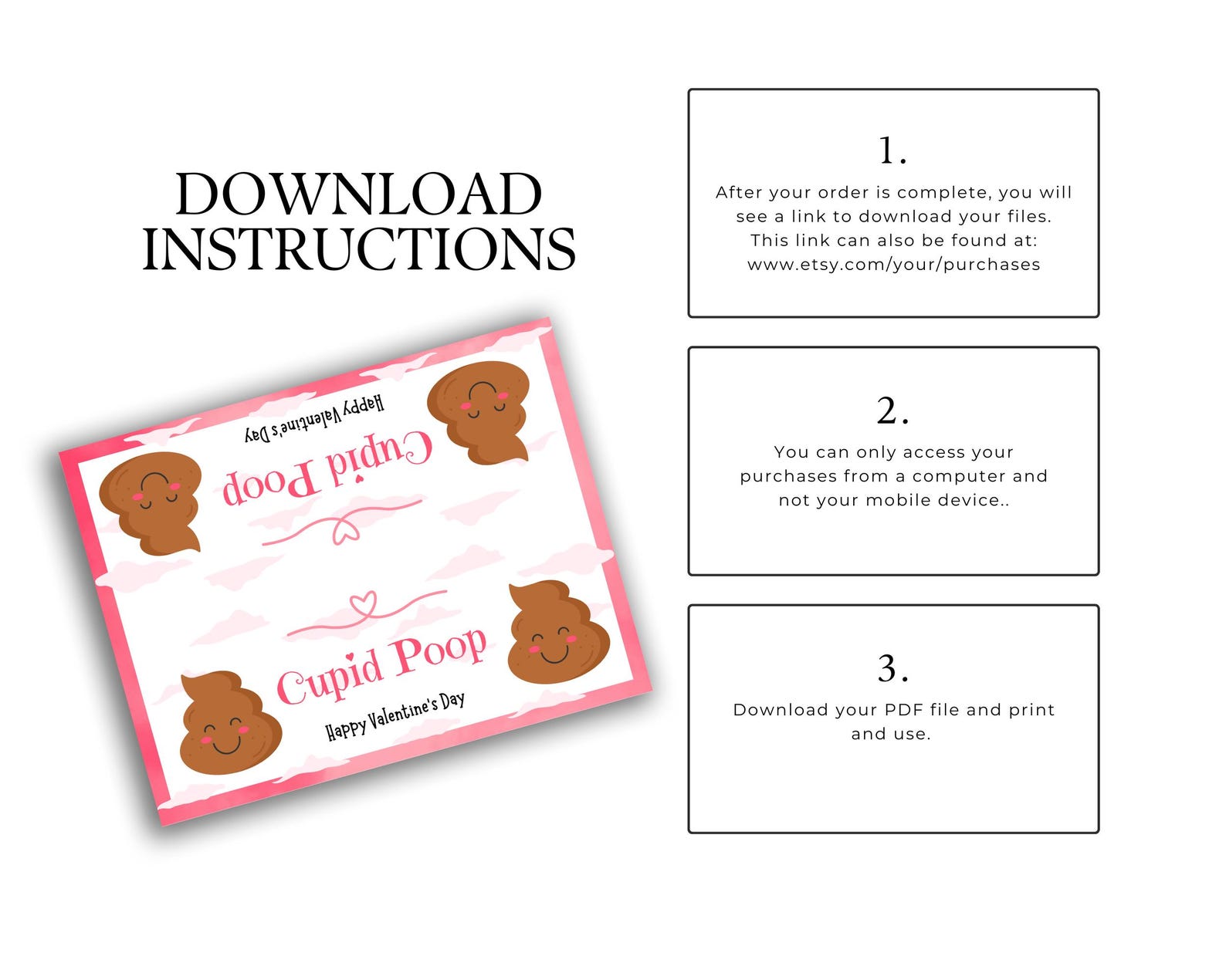 Cupid Poop Sandwich Bag Toppers, Cupid Poop Treat Toppers, Valentine's ...