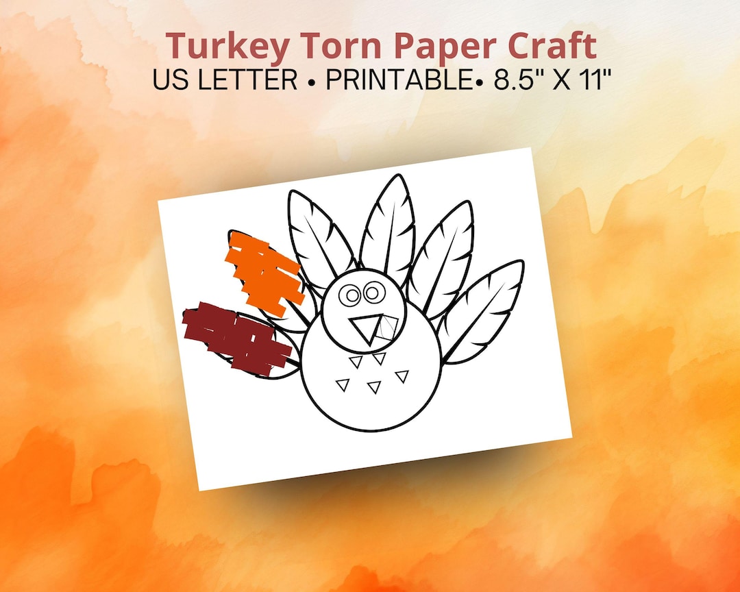 Torn Paper Turkey Craft, Thanksgiving Torn Paper Craft, Daycare Craft ...