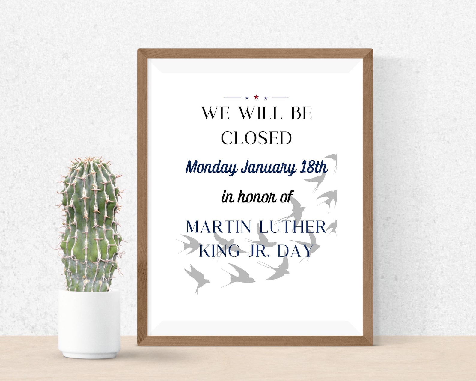 Martin Luther King Jr. Day Printable Closed Sign 2027, MLK Day ...