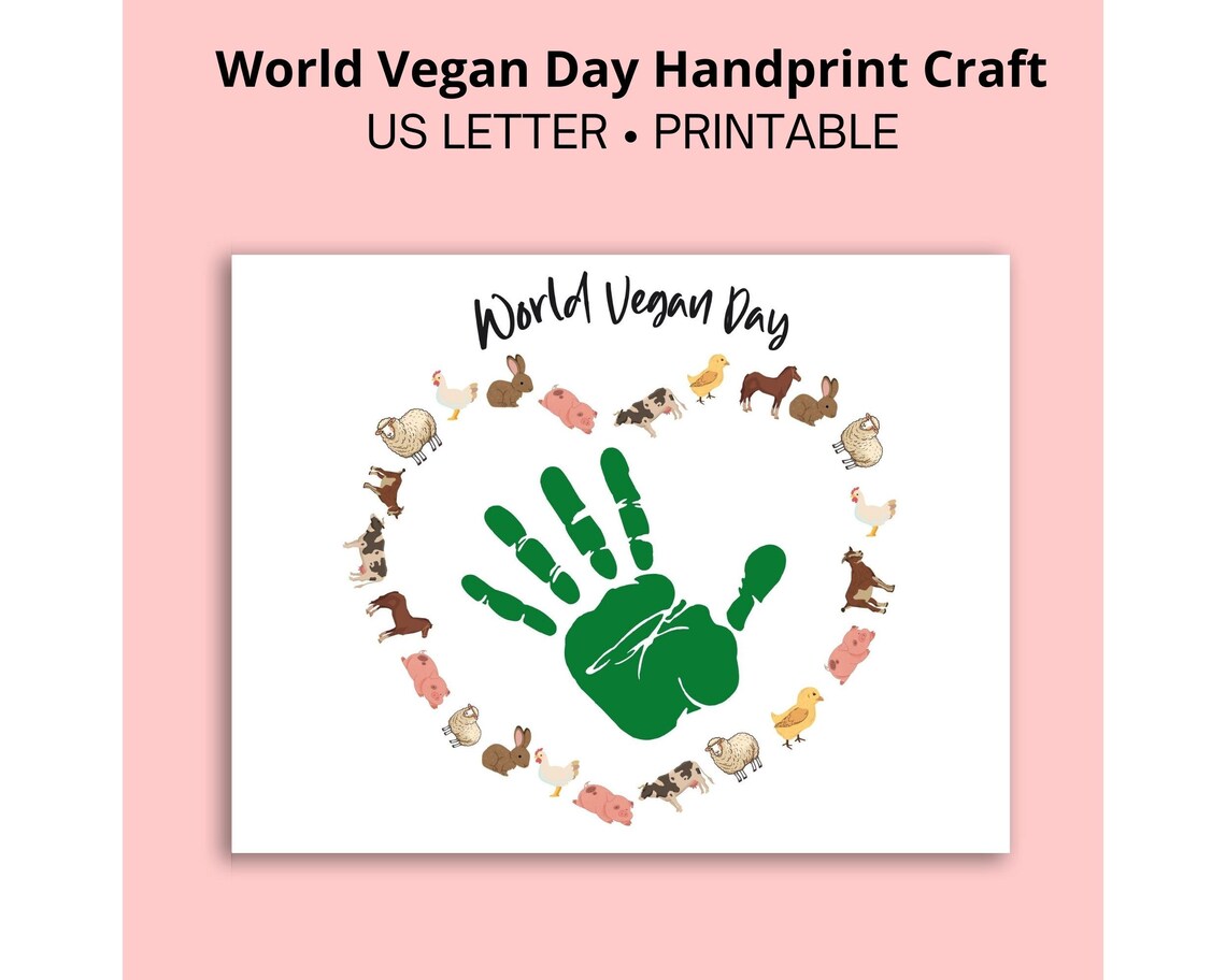 World Vegan Day Handprint Craft, World Vegan Day Activity, Handprint ...
