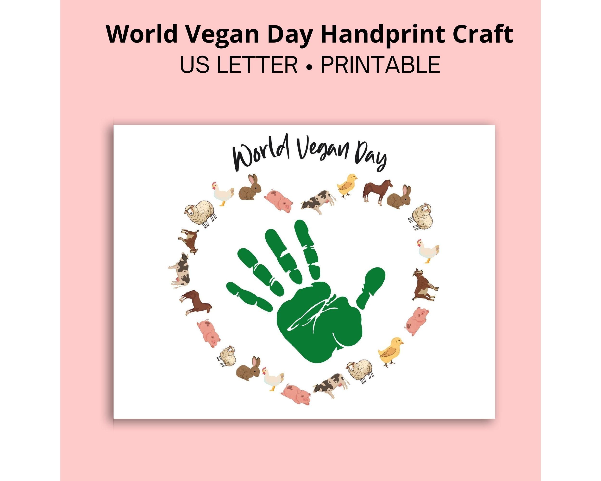 World Vegan Day Handprint Craft, World Vegan Day Activity, Handprint ...