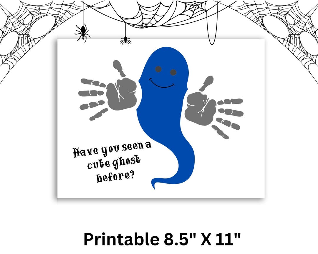 Halloween Handprint Ghost Craft, Halloween Activity, Handprint Art ...