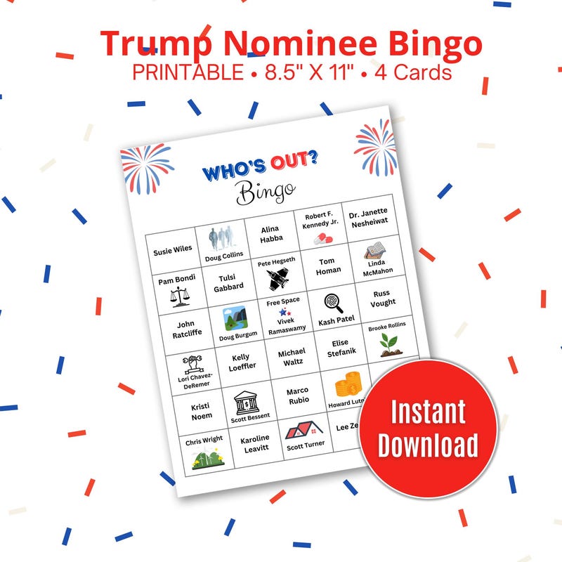 Trump Bingo Card - Etsy
