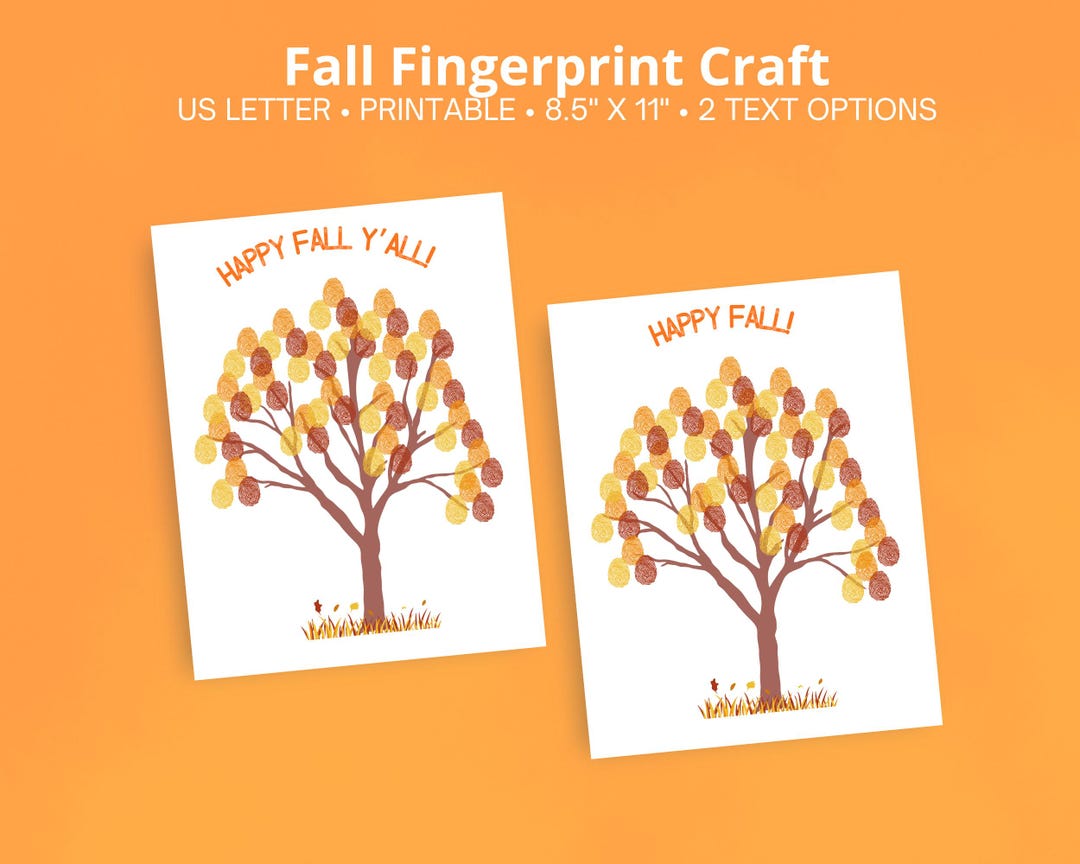 Fall Fingerprint Craft, Autumn Fingerprint Craft, Fingerprint Craft ...