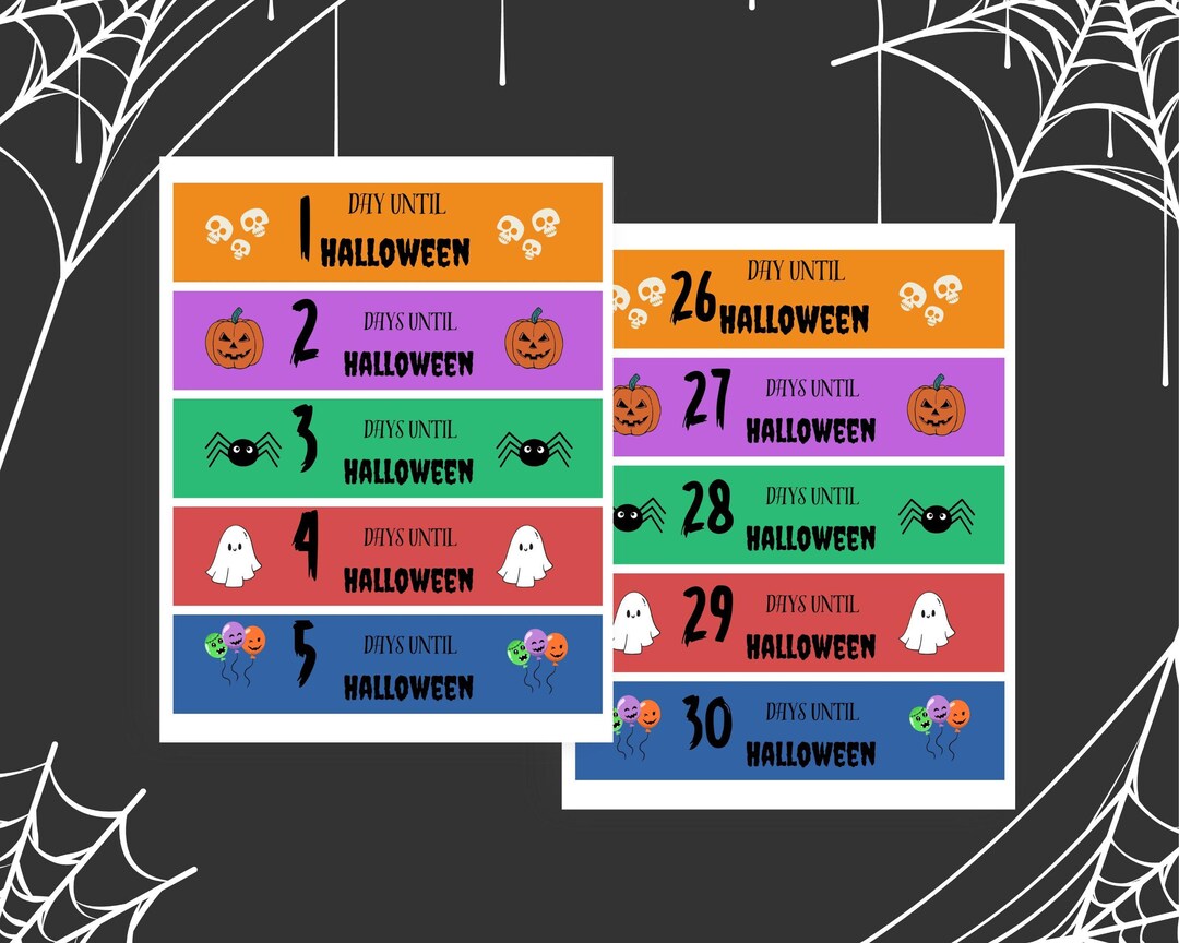Halloween Countdown Paper Chain, Halloween Countdown Printable ...
