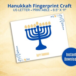 Hanukkah Craft for Kids, Fingerprint Craft, Menorah Candles ...