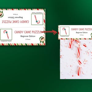 Candy Cane Puzzle Bag Toppers, Candy Cane Puzzle Treat Toppers, Candy ...