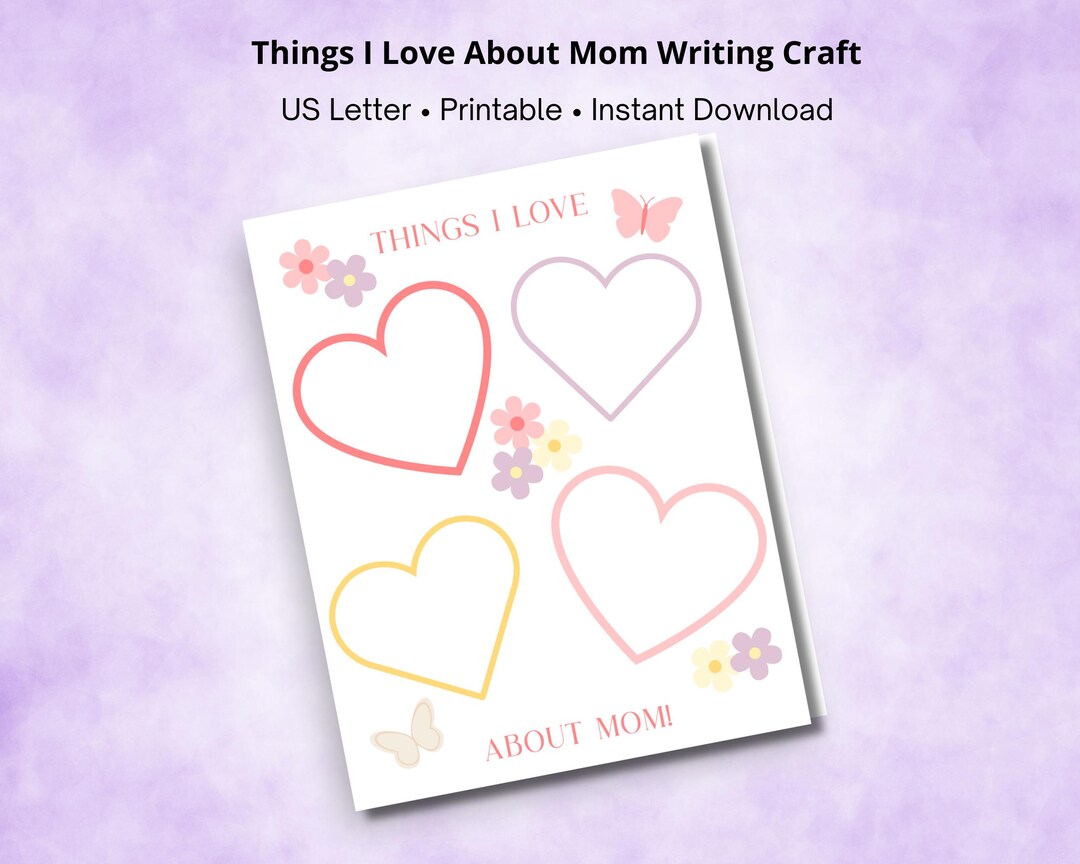 Mother's Day Writing Craft Printable, Printable Mom Appreciation ...