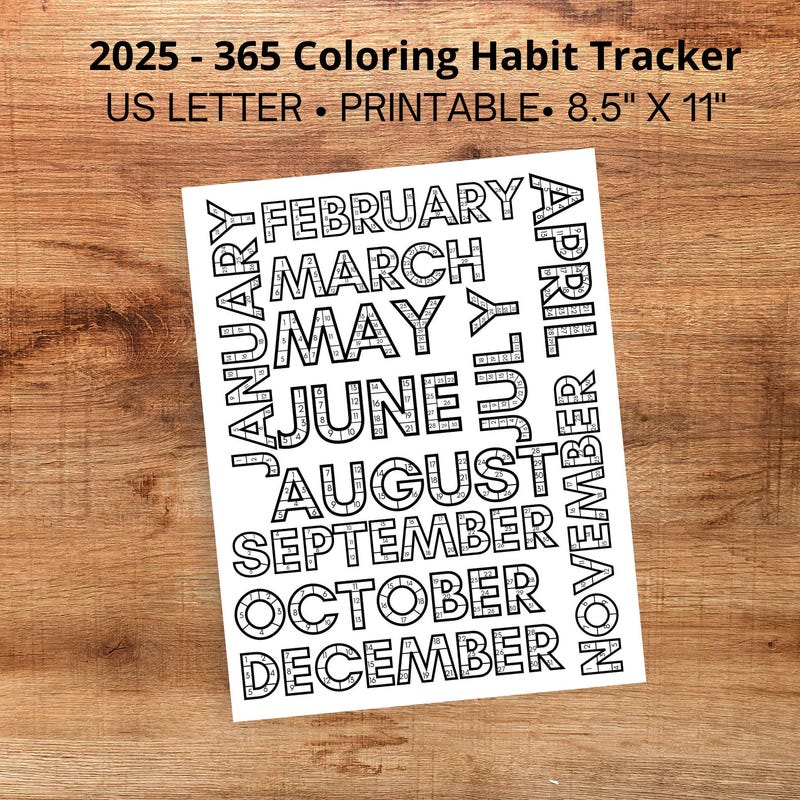 Habit Tracker Coloring - Etsy