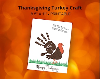 Thanksgiving Turkey Handprint Craft - Etsy