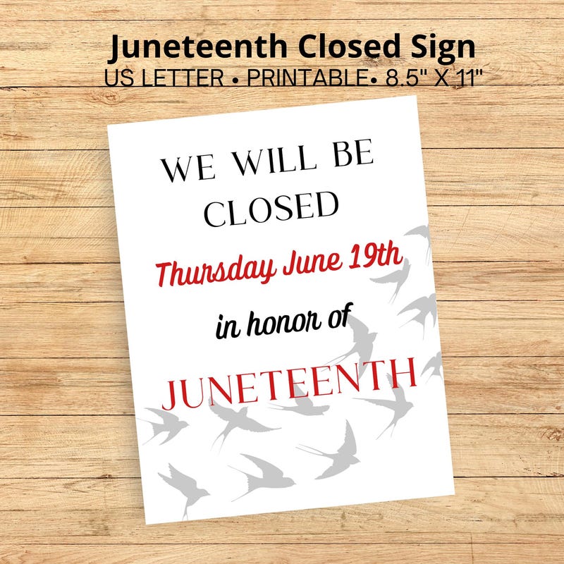 Closed for Juneteenth Sign - Etsy