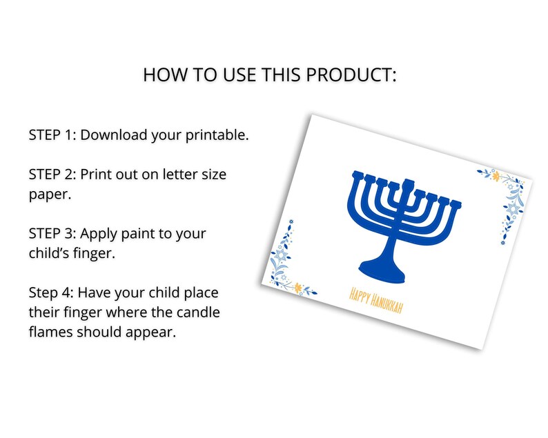 Hanukkah Craft for Kids, Fingerprint Craft, Menorah Candles ...