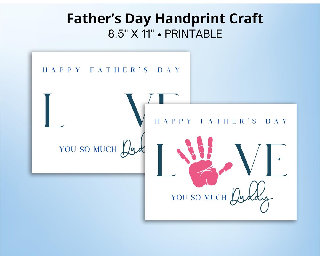 Father's Day Printable Handprint Craft, Handprint Art for Dad From Kids ...