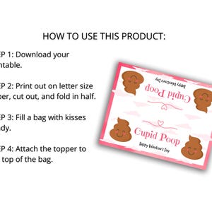 Cupid Poop Sandwich Bag Toppers, Cupid Poop Treat Toppers, Valentine's ...