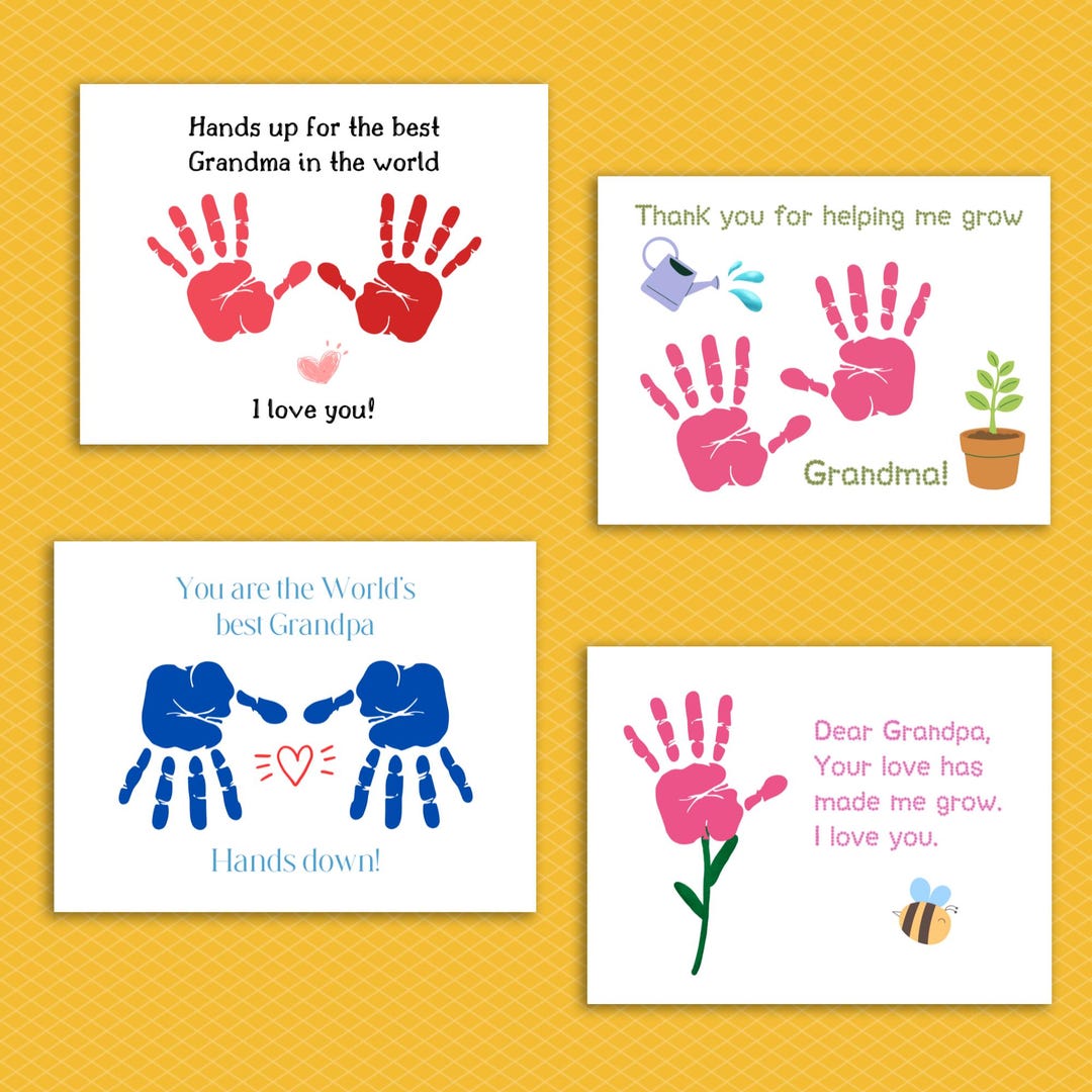 Grandpa and Grandma Handprint Craft, Grandparent's Day Grandpa ...