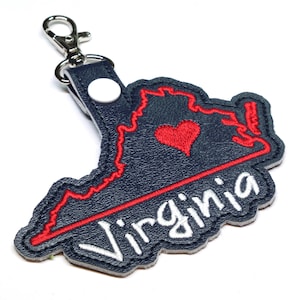 Virginia State Snap Tab - DIGITAL DOWNLOAD - in the Hoop Embroidery ...