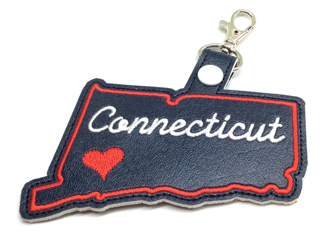 Connecticut State Snap Tab - DIGITAL DOWNLOAD - in the Hoop Embroidery ...