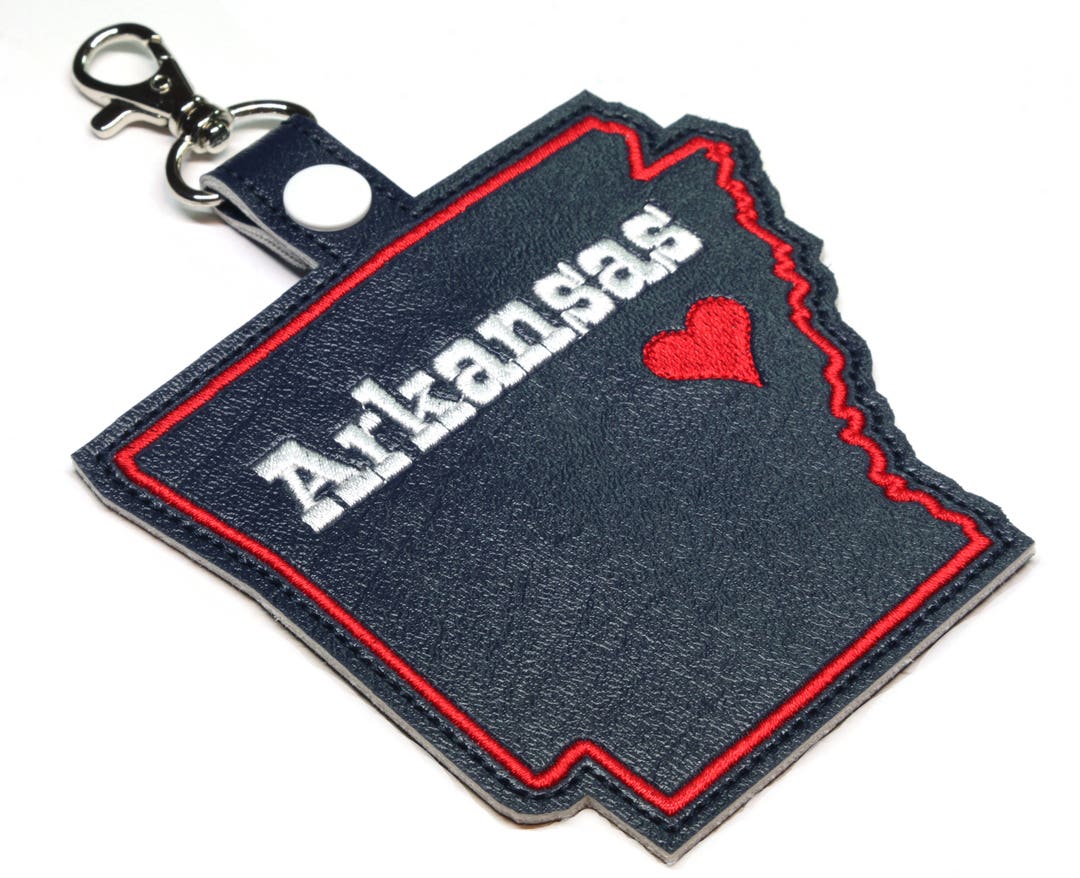 Arkansas State Snap Tab - DIGITAL DOWNLOAD - in the Hoop Embroidery ...