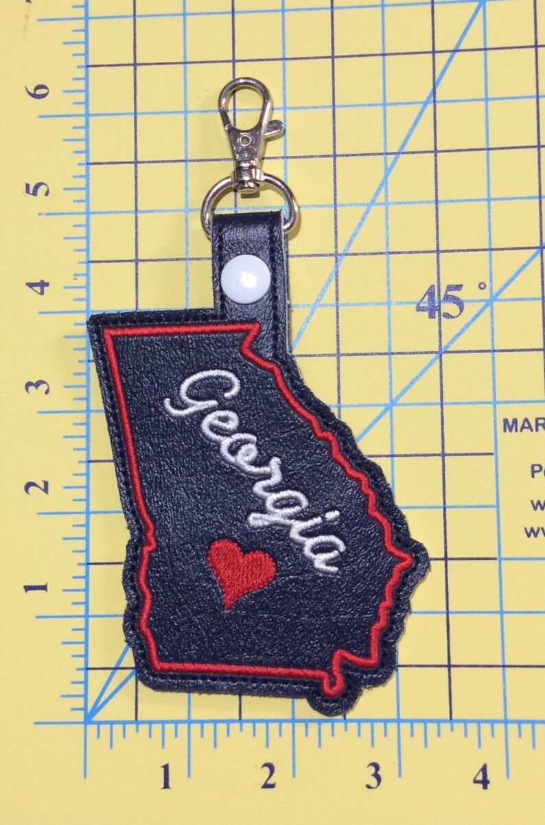 Georgia State Snap Tab - DIGITAL DOWNLOAD - in the Hoop Embroidery ...